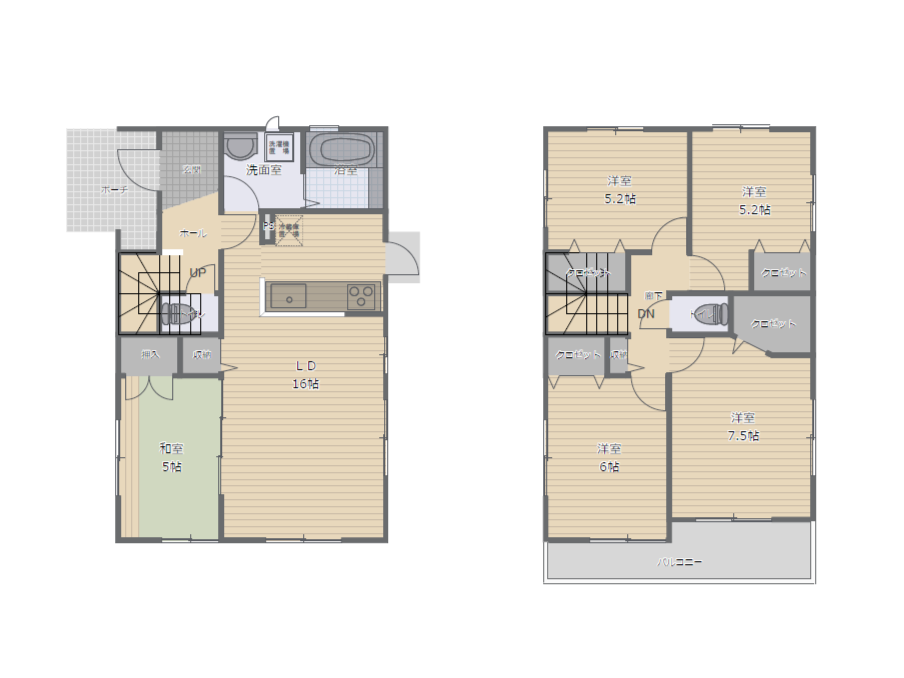 【建売住宅の間取り実例vol.15】コンパクトながらゆとりある5LDKのプラン